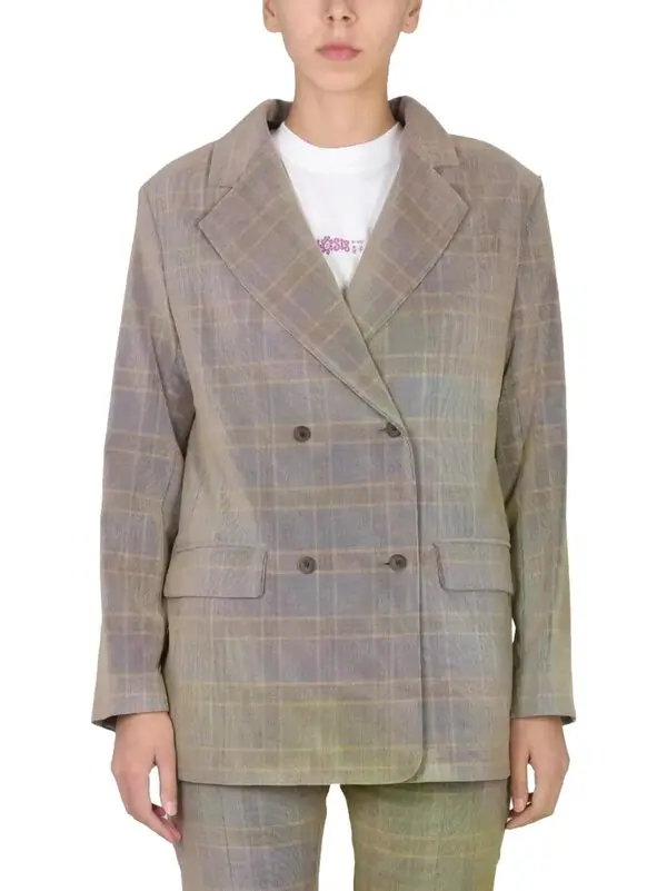 Alexander McQueen Oversized Checked Blazer - Grey