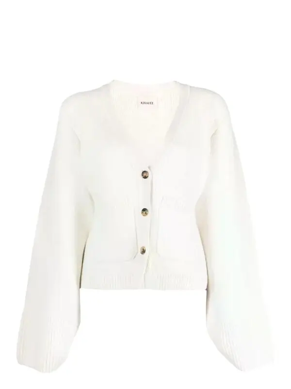 Khaite Button Cashmere Cardigan - White