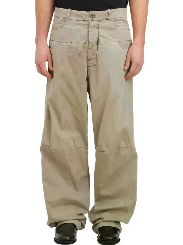 Masnada Wide Cotton Trousers - Neutrals
