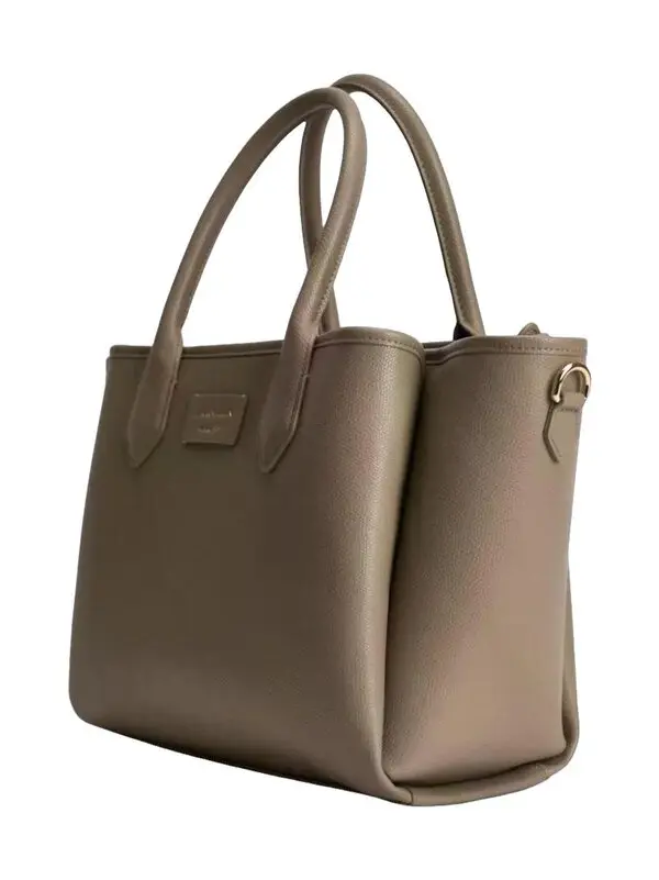 Emporio Armani Leather Top-handle Tote - Neutrals