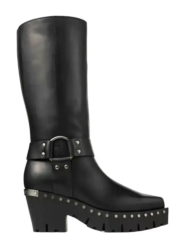JIMMY CHOO Studded Strap Boots - Black