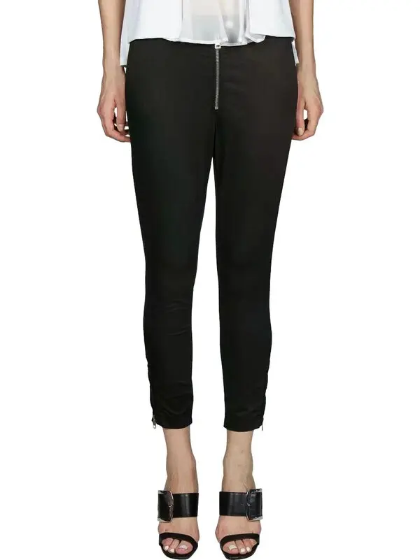 DONDUP Satin Zip Trousers - Black
