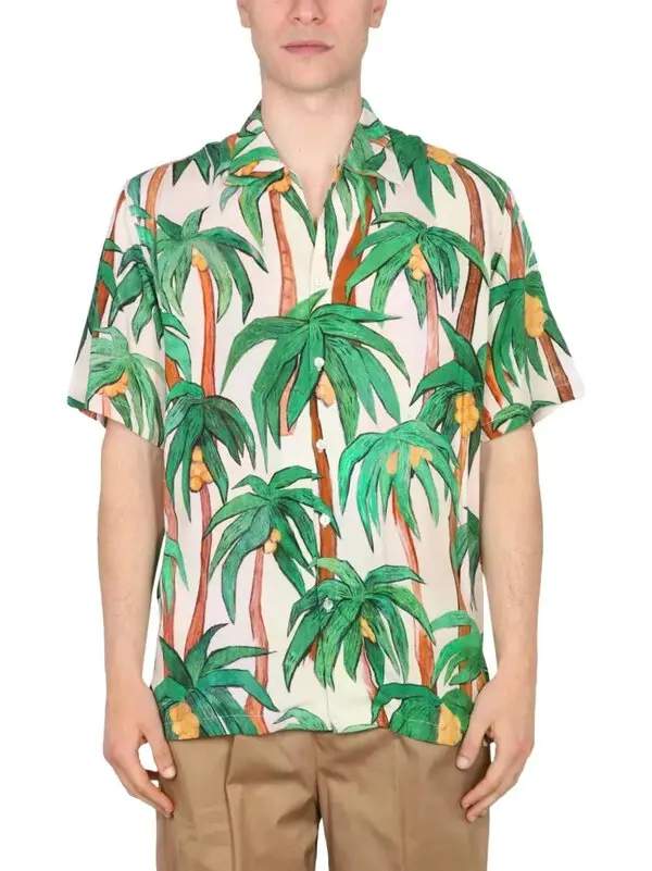 ENDLESS JOY Palm-print Shirt - Neutrals