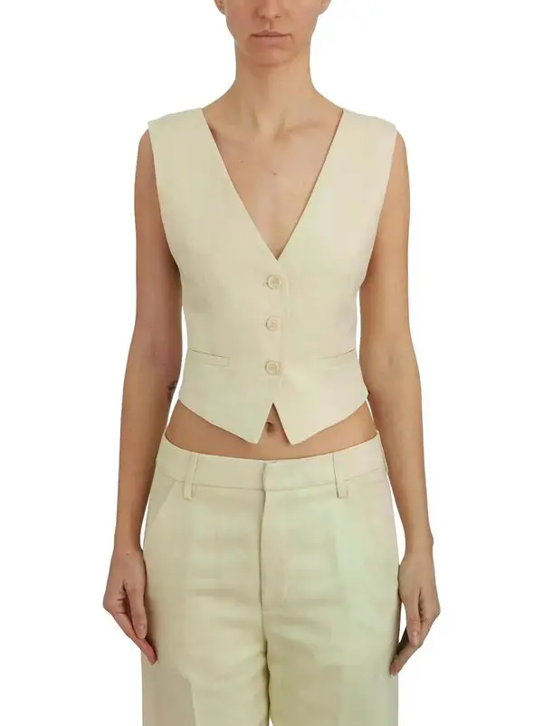 DONDUP Criss-cross Waistcoat - Neutrals