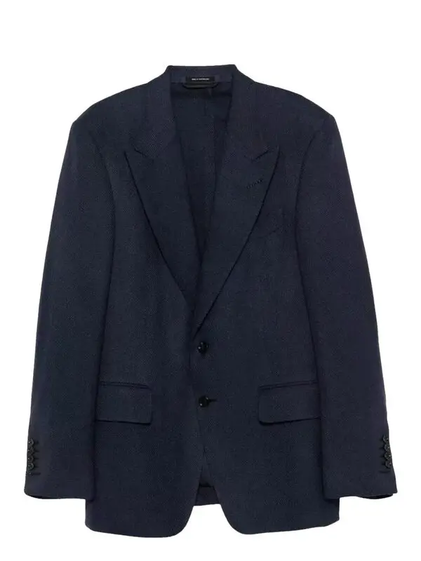 TOM FORD Button-fastening Blazer - Blue