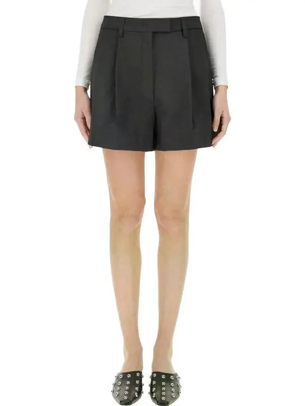THELATEST Bea Pleated Shorts - Black