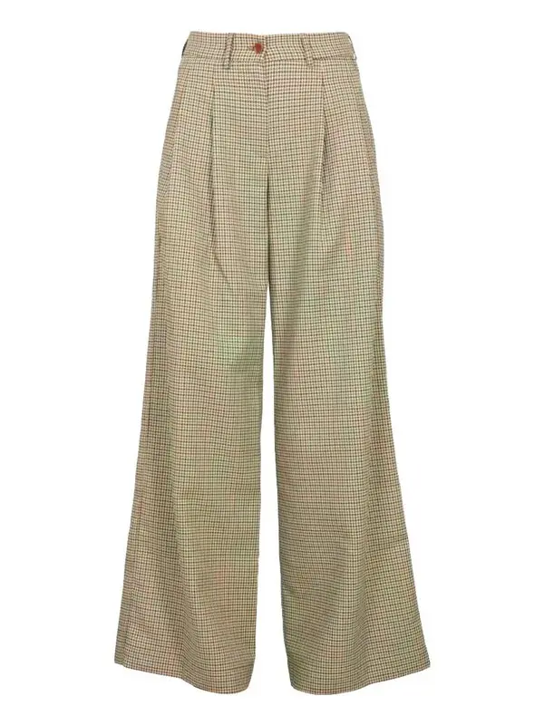 MAISON JEJIA Katherine Pleated Checked Trousers - Neutrals