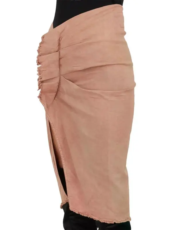 Rick Owens Ruched Denim Skirt - Pink