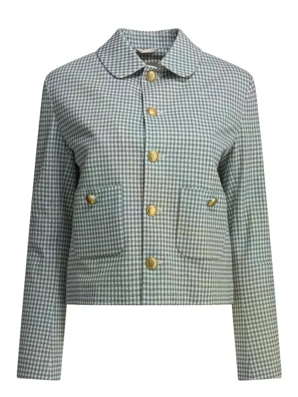 CIRCOLO 1901 Checked Button Jacket - Blue
