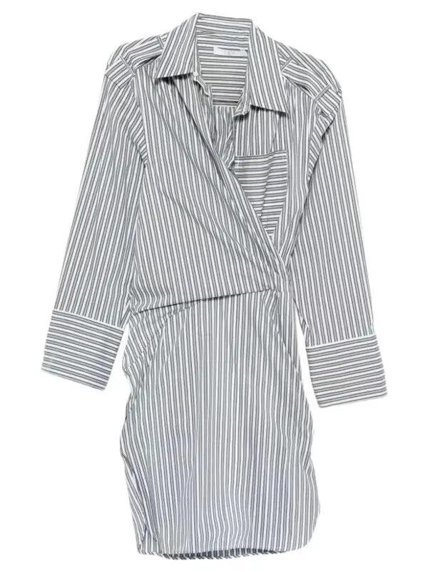 IRO PARIS Lazul Striped Cotton Mini Dress - White