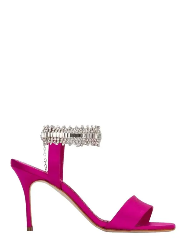 Manolo Blahnik Parinasan Embellished Sandals - Pink