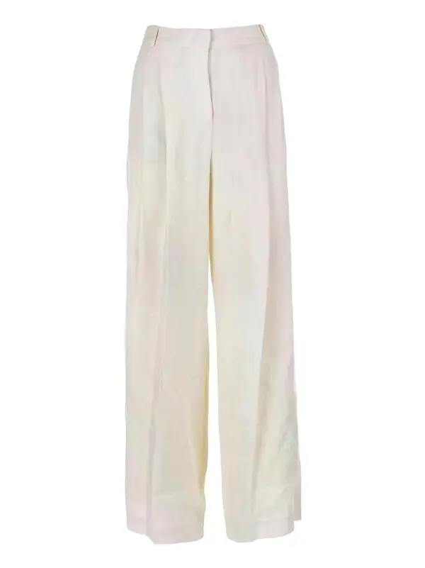 Eleventy High-waisted Linen Trousers - Neutrals