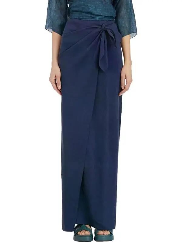 CORTANA Wrap-style Maxi Skirt - Blue