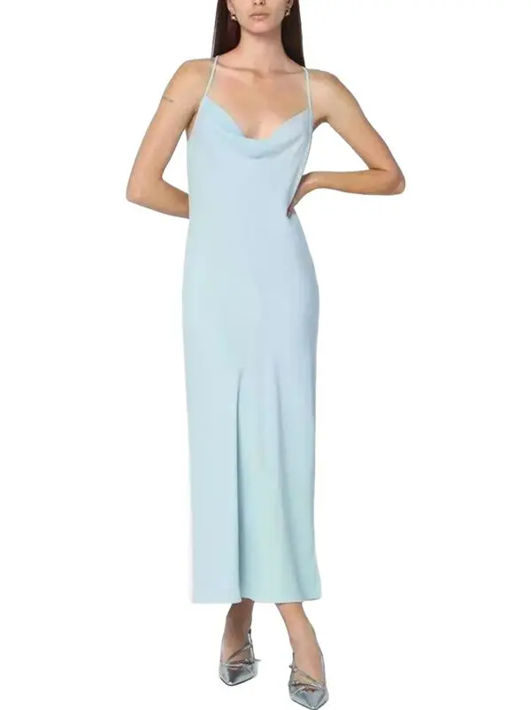 Calvin Klein Cowl-neck Slip Maxi Dress - Blue