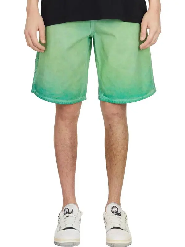 3.PARADIS Overdye Denim Shorts - Green