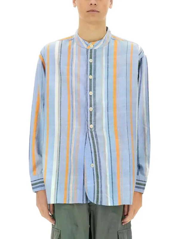 NIGEL CABOURN X Madras Striped Shirt - Blue