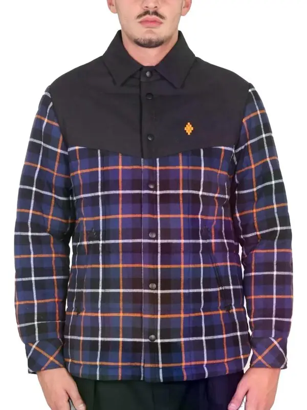 COUNTY OF MILAN Plaid-pattern Shirt Jacket - Blue
