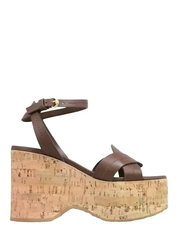 GIANVITO ROSSI Crossover Platform Sandals - Brown