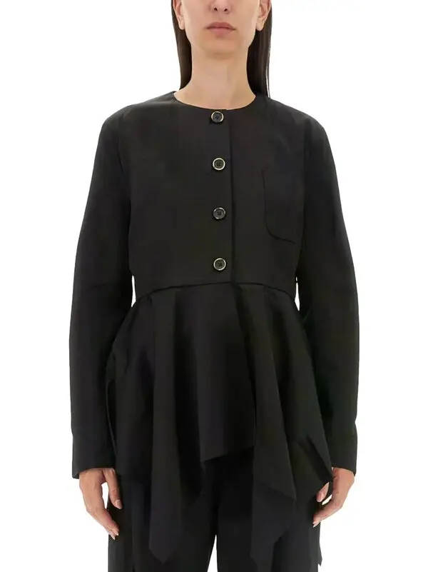 UMA WANG Koney Buttoned Peplum Shirt - Black