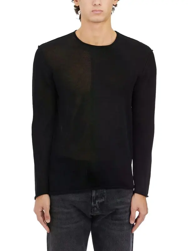 Isabel Benenato Crew-neck Cotton Sweater - Black