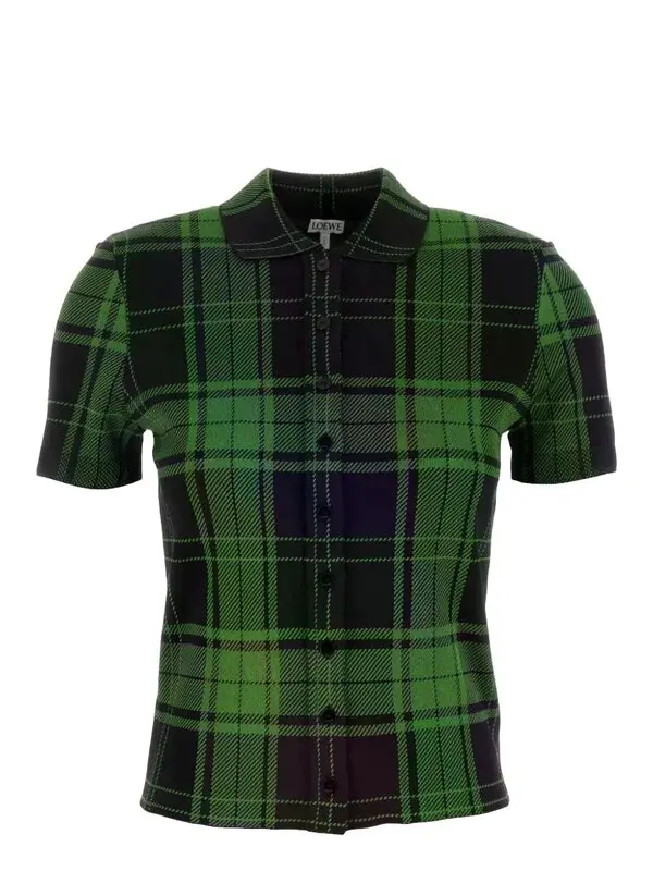 Loewe Plaid Pattern Shirt - Green