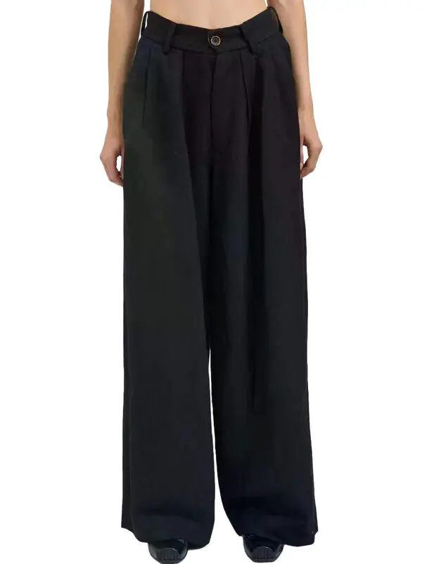 UMA WANG Polina Pleated Trousers - Black