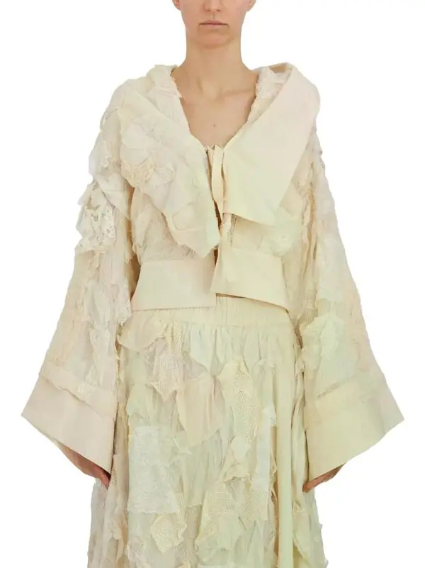 YOYO YEUNG Hooded Lace Jacket - Neutrals