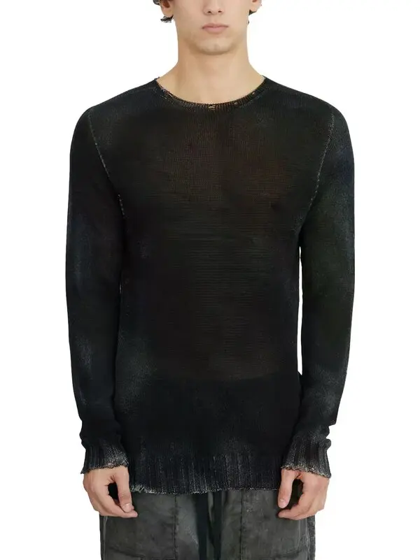 MD75 Crew-neck Cotton Sweater - Black