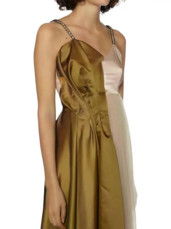 QUETSCHE Tulle Silk Dress - Brown