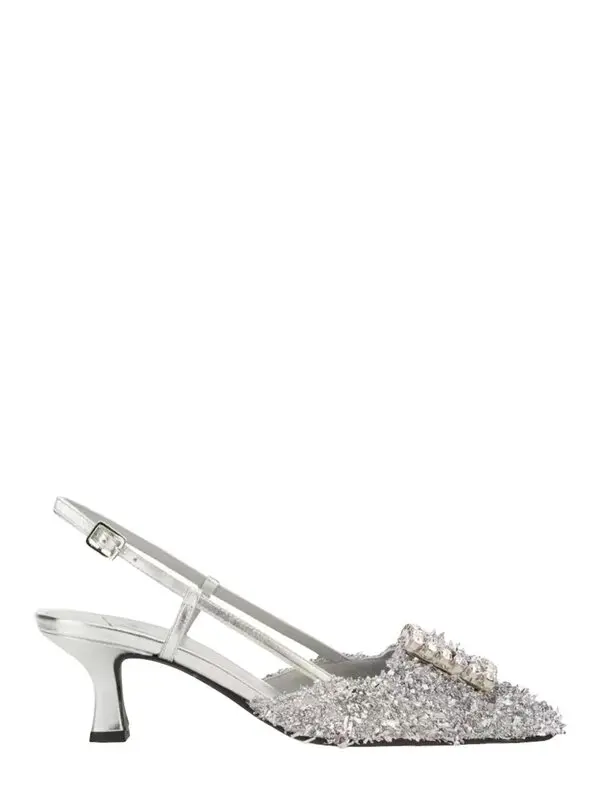 Roberto Festa Embellished Slingback Pumps - Silver
