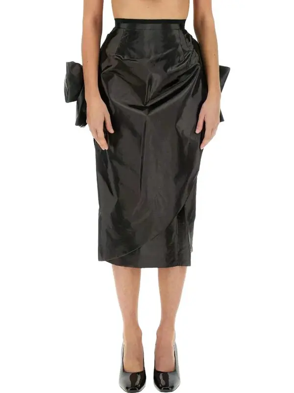 MAISON MARGIELA Bow-embellished Midi Skirt - Black