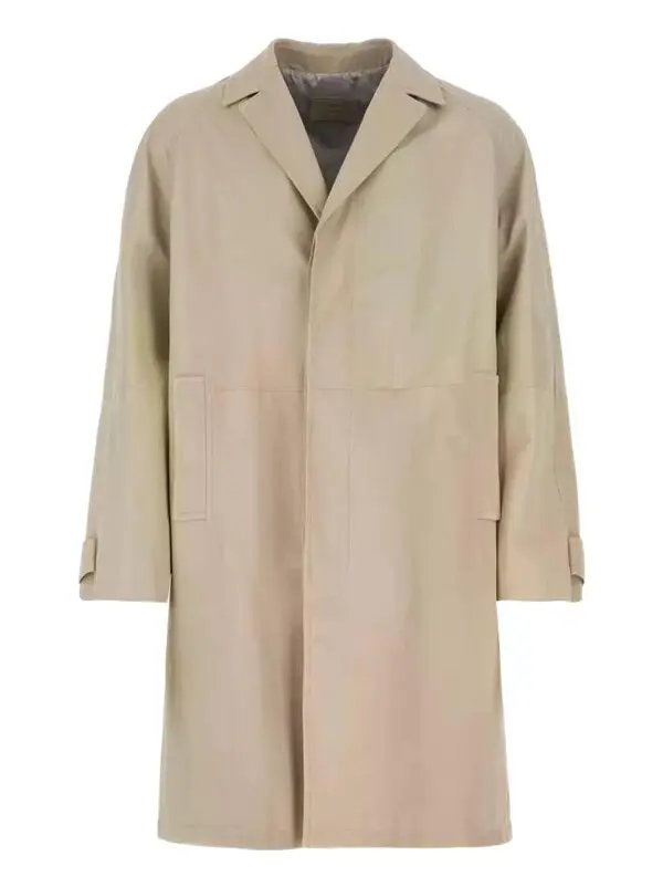 Prada Nappa Leather Coat - Neutrals
