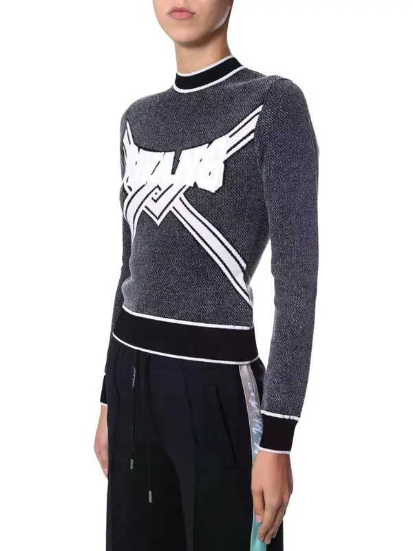 Off-White Knitted Cropped Sweater - Grey
