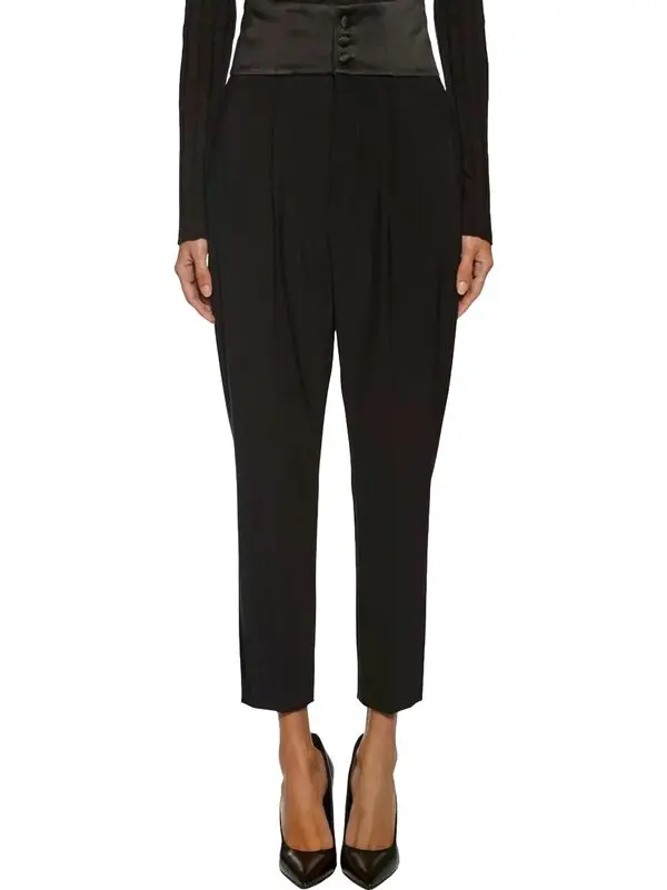 DONDUP High-waisted Trousers - Black