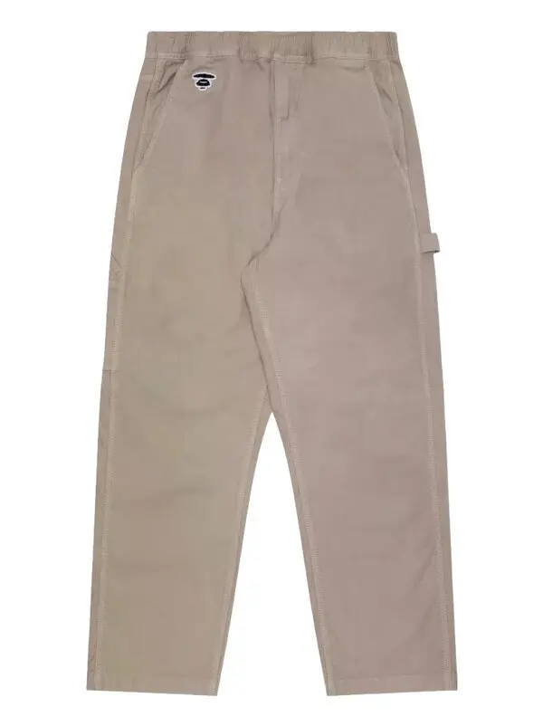 AAPE BY *A BATHING APE Moonface Embroidered Carpenter Trousers - Neutrals
