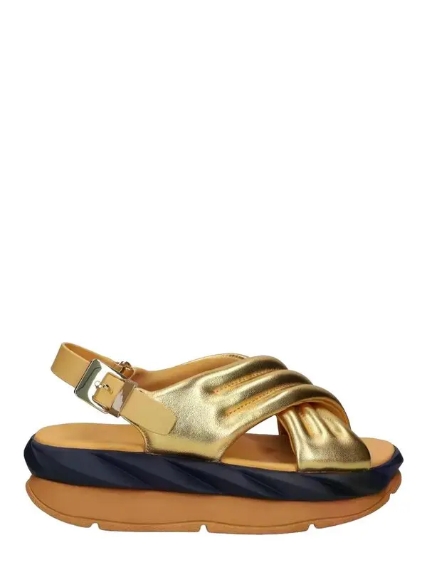 4CCCCEES Mellow Mana Criss-cross Sandals - Gold