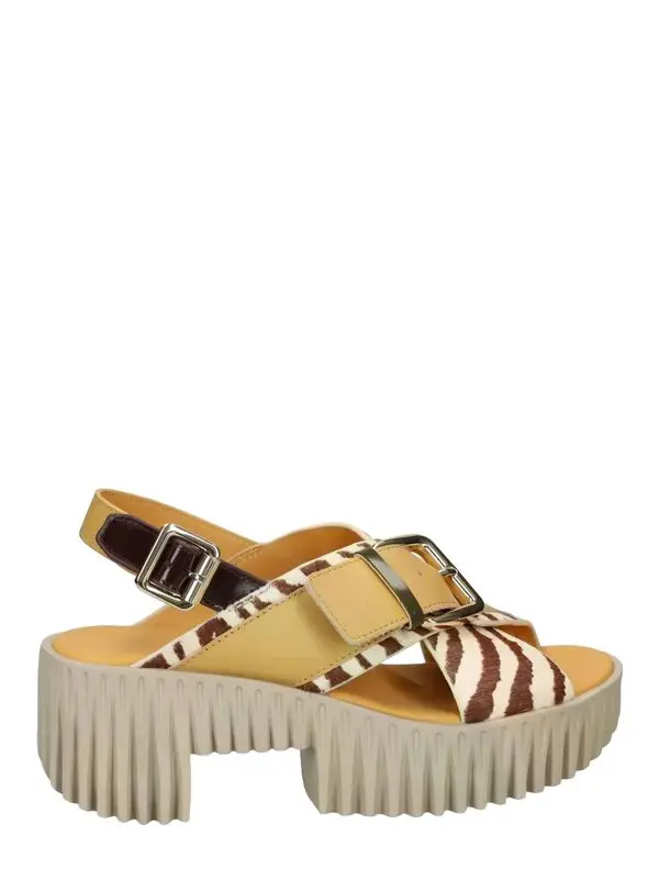 4CCCCEES Zebra-print Buckled Sandals - Neutrals