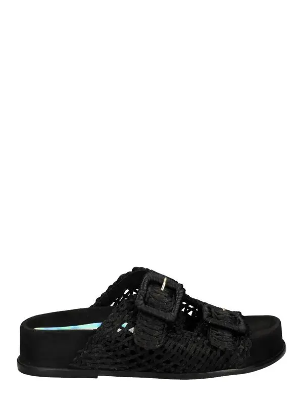 RAS Buckled Platform Sandals - Black