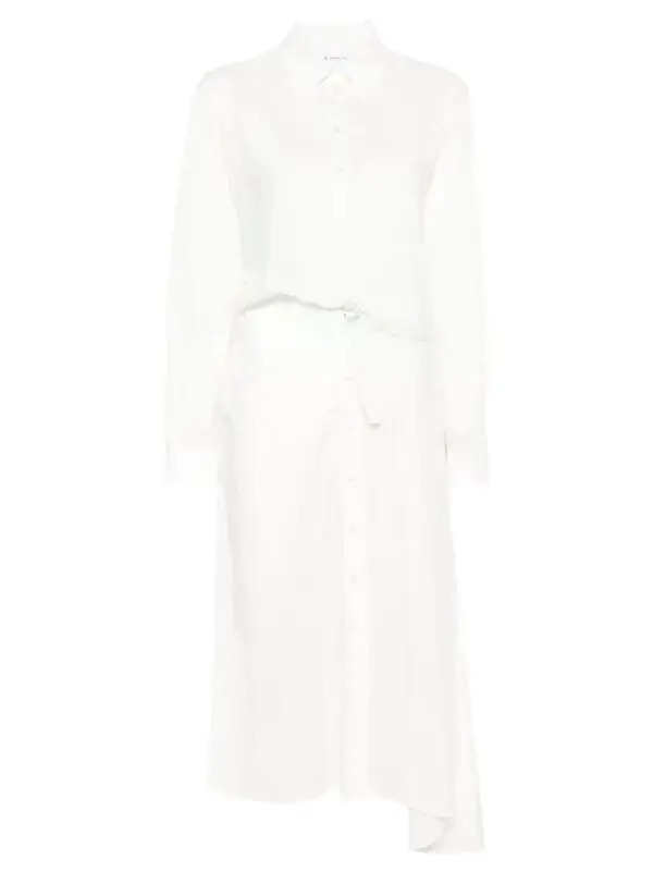 MANUEL RITZ Belted Midi Shirt Dress - White