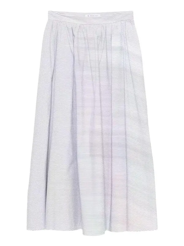 MANUEL RITZ Striped Midi A-line Skirt - White