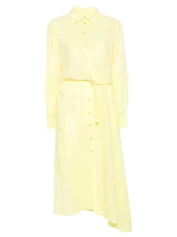 MANUEL RITZ Buttoned Asymmetric Midi Dress - Yellow
