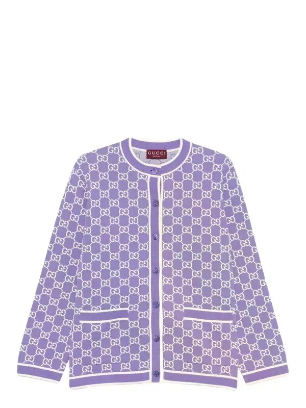 Gucci Gg-pattern Cardigan - Purple