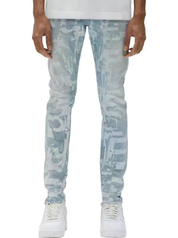 PURPLE BRAND Printed Slim-fit Jeans - Blue