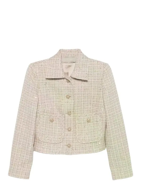 Elie Saab Buttoned Tweed Jacket - Neutrals