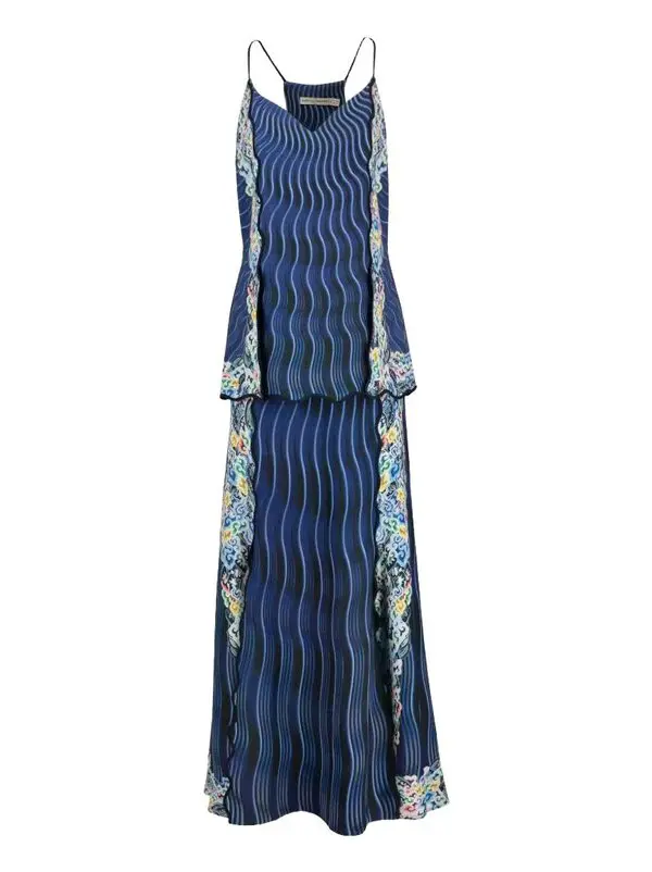 MARY KATRANTZOU Patterned Top And Skirt Set - Blue