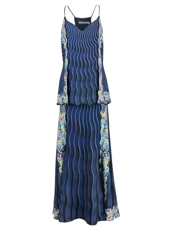 MARY KATRANTZOU Patterned Top And Skirt Set - Blue