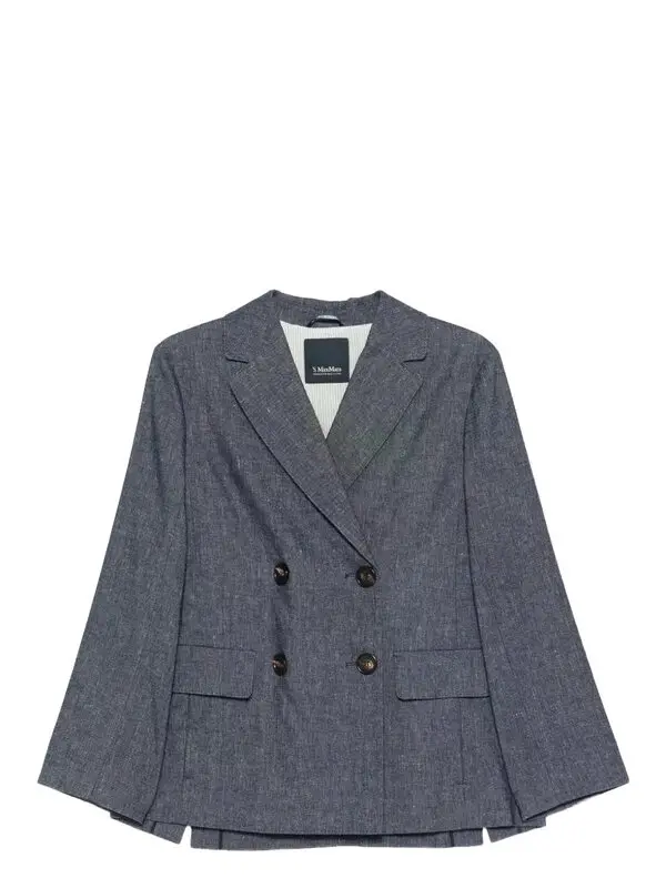 Max Mara Double-breasted Pocketed Jacket - Blue