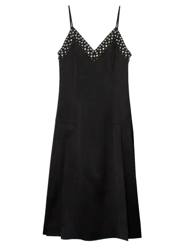 3.1 Phillip Lim Studded V-neck Midi Dress - Black