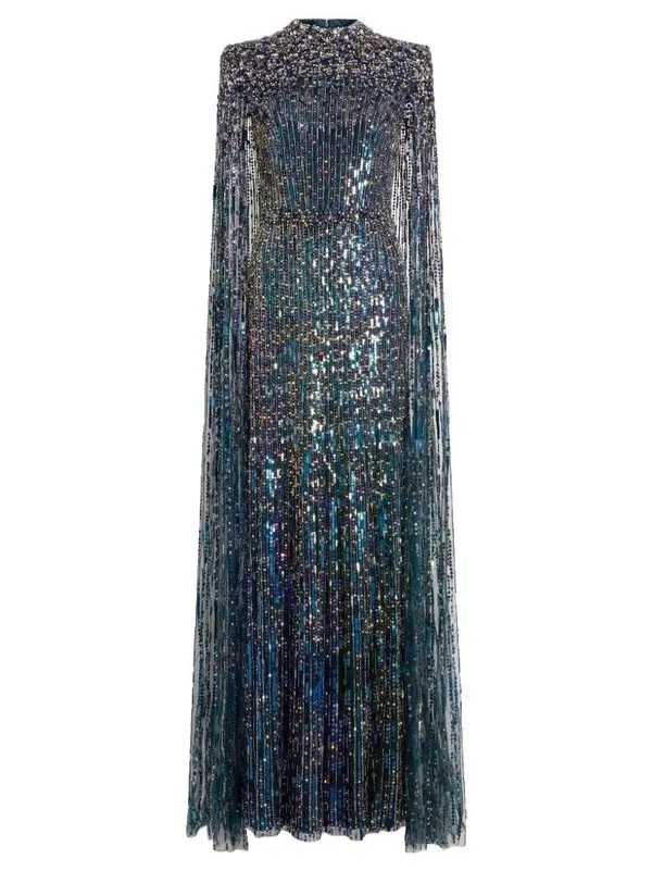 Jenny Packham Embellished Maxi Dress - Blue