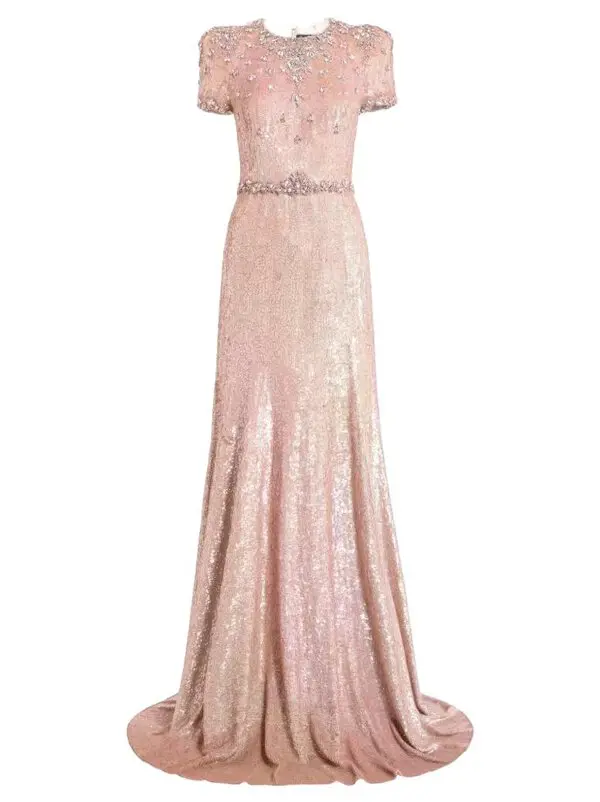 Jenny Packham Lombard Embellished Dress - Pink